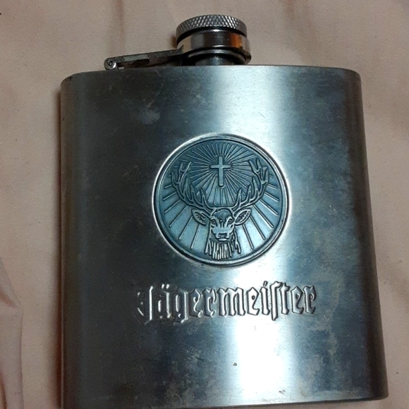 Jagermeister | Dining | Jagermeister Chrome Pewter Emblem Flask | Poshmark